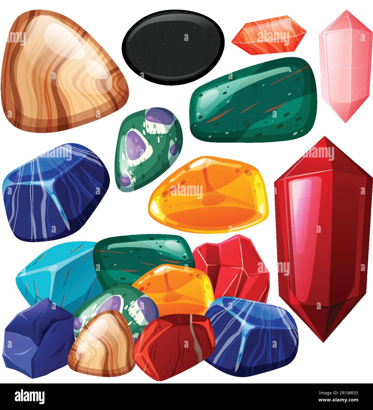 Set of lucky gem stone illustration Stock Vector Image & Art - Alamy