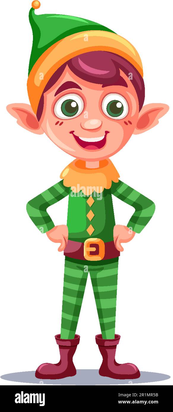 Cute Elf Cartoon Character Vector illustration Stock Vector Image & Art ...