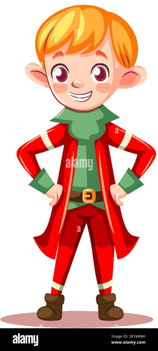 Adorable Christmas Elf Cartoon Character illustration Stock Vector ...