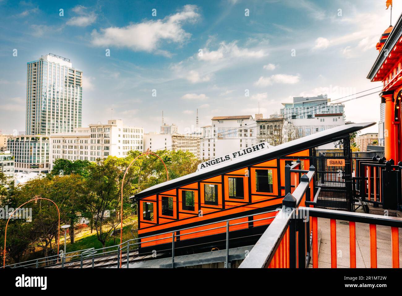 Los Angeles, California, USA - April 25, 2023. Angels Flight, Downtown ...