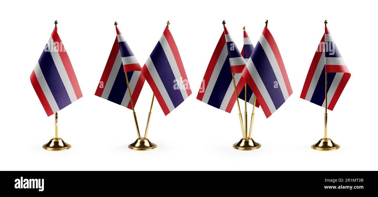 Small national flags of the Thailand on a white background Stock Photo ...