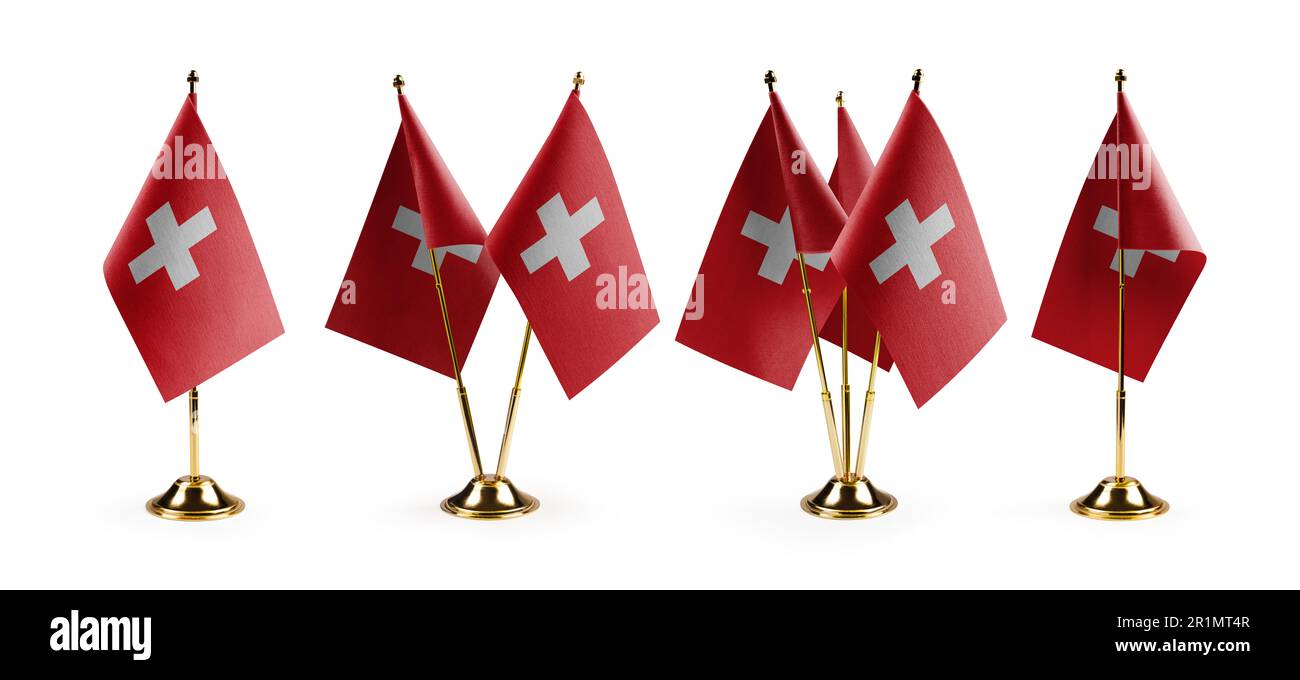 Small national flags of the Switzerland on a white background Stock ...