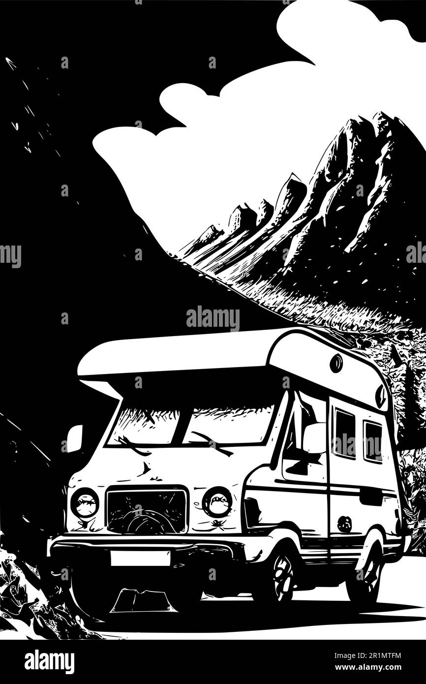 Black campervan Stock Vector Images - Alamy