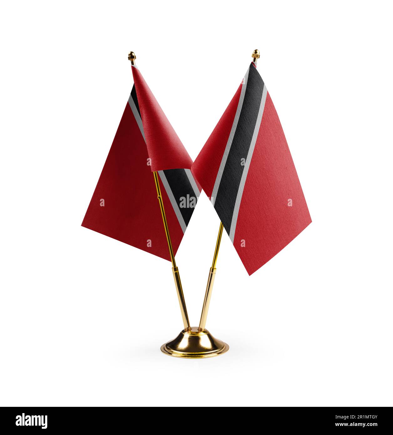 Small national flags of the Trinidad and Tobago on a white background ...
