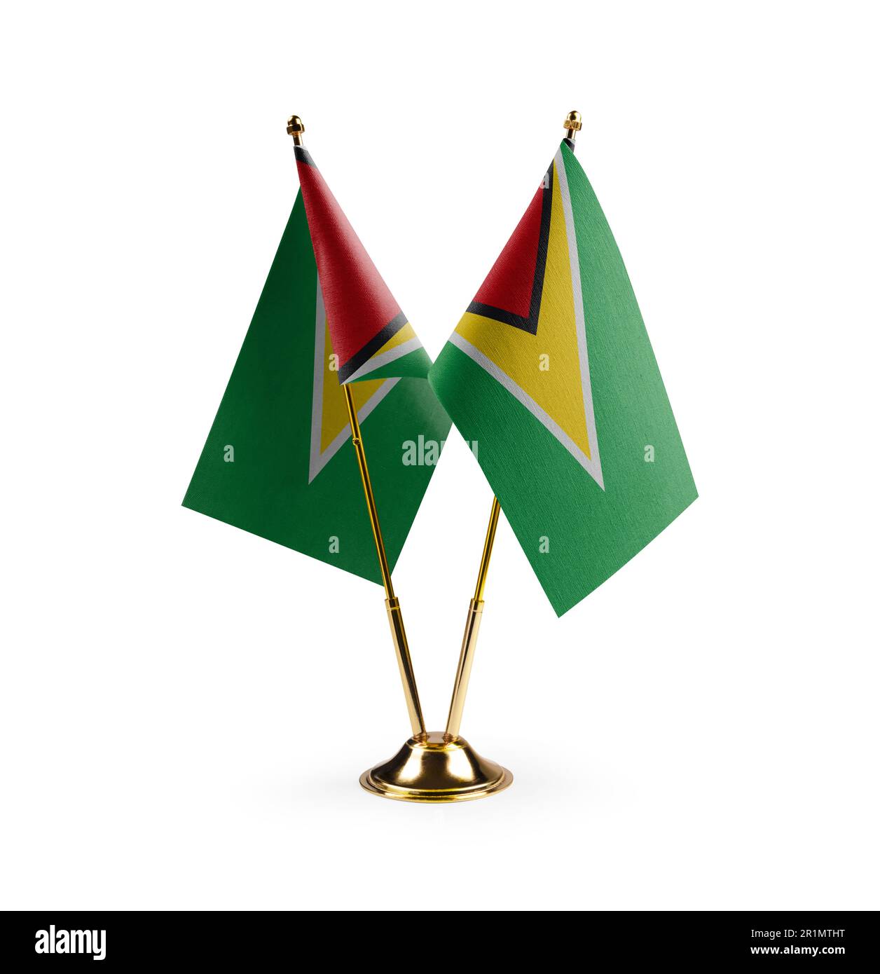 Small national flags of the Guyana on a white background Stock Photo ...