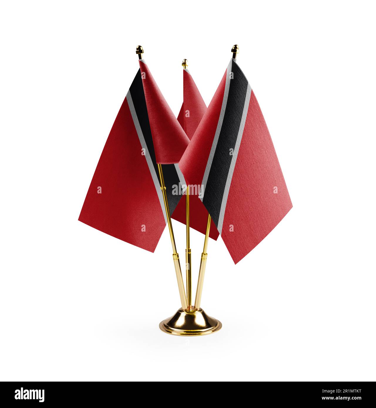 Small national flags of the Trinidad and Tobago on a white background ...
