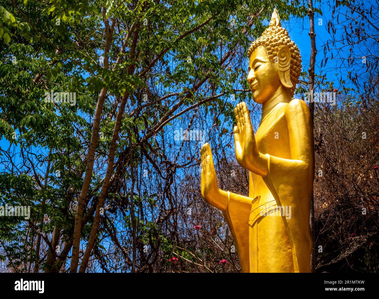 Golden Buddha at Wat Phousi Temple in Luang Prabang Laos Stock Photo ...