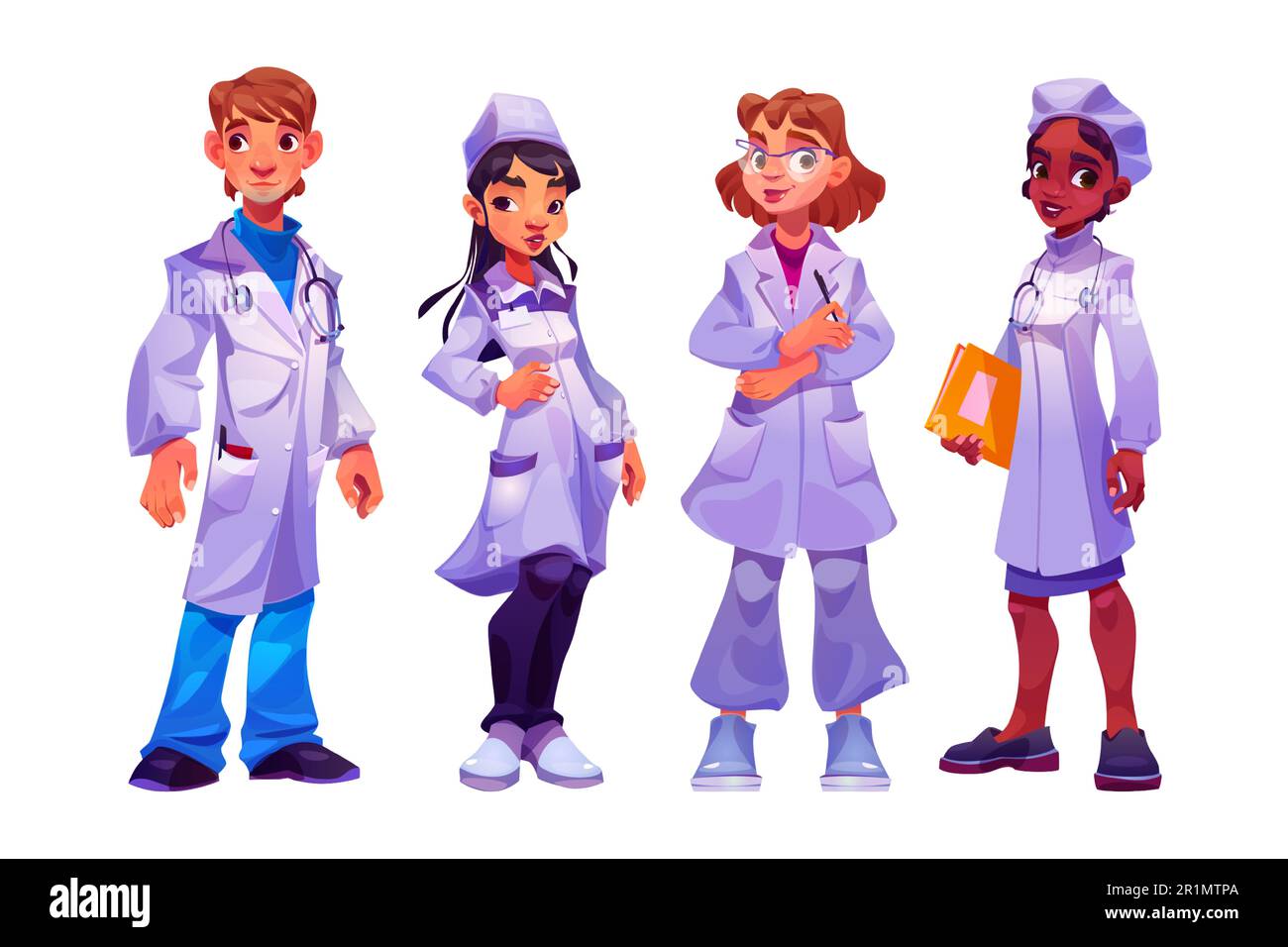 Hospital staff, doctors and nurses team. Medics characters ...