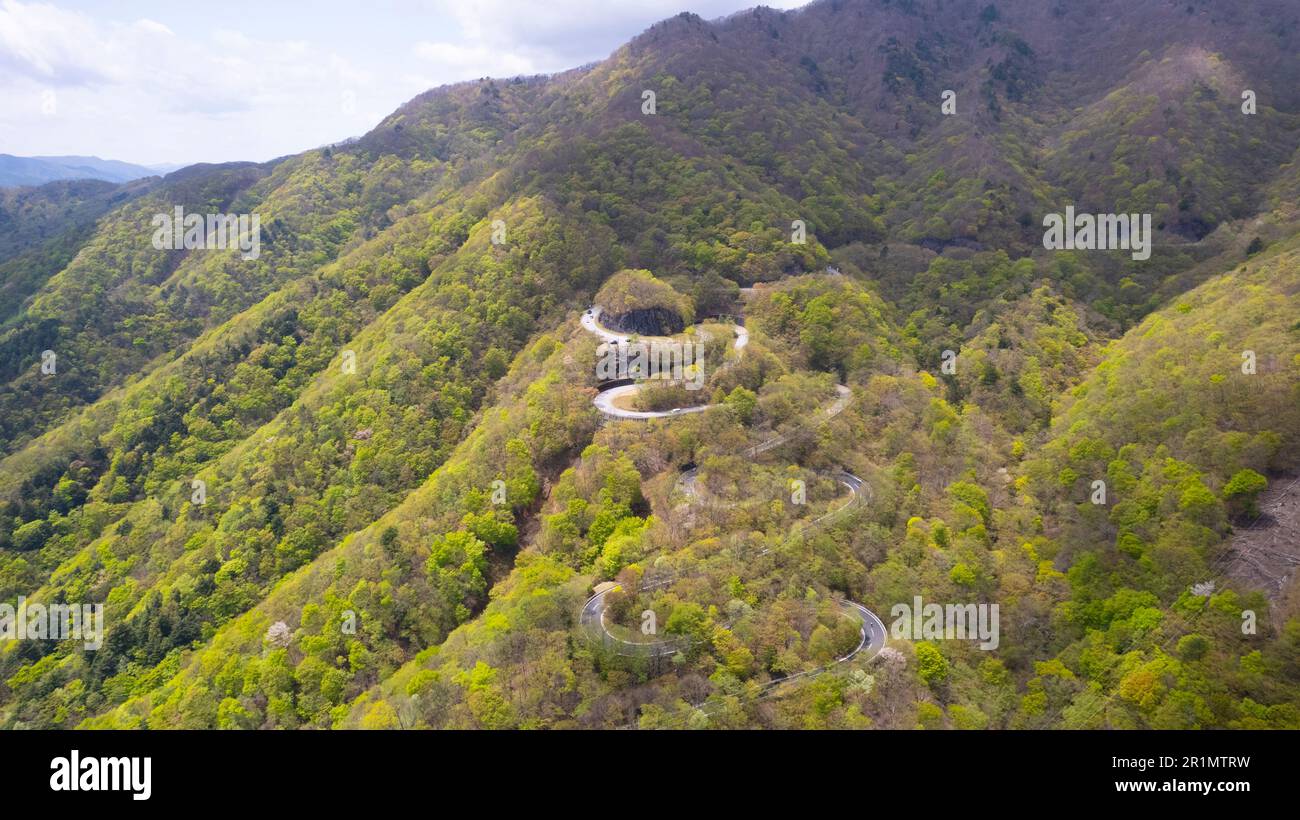 Irohazaka hairpin turn in nikko, Tochigi, Japan Stock Photo - Alamy