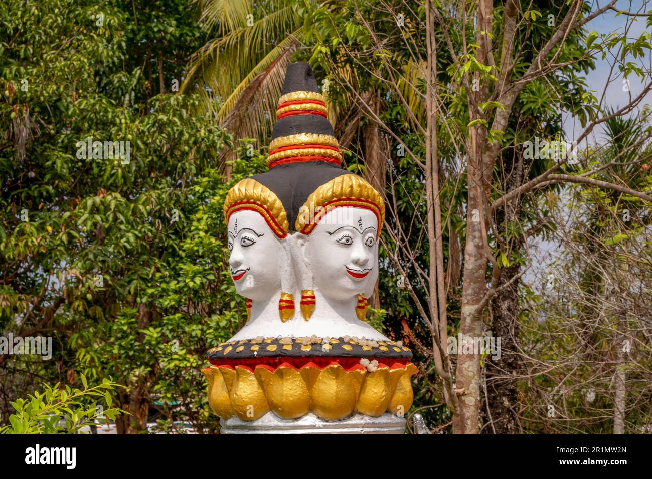 Multi-headed statue at the Wat Hosian Voravihane Buddhist Temple in ...