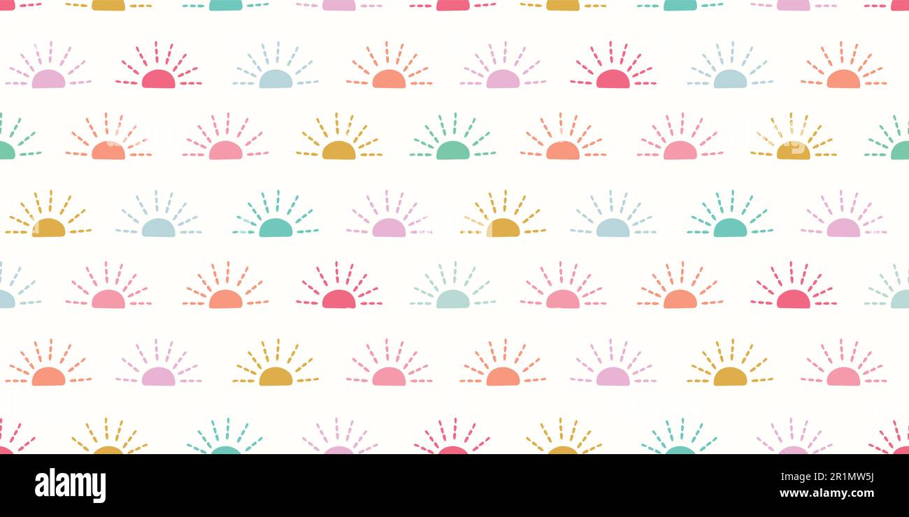 Sunshine background vector banner. Fun and bright nature sun seamless ...