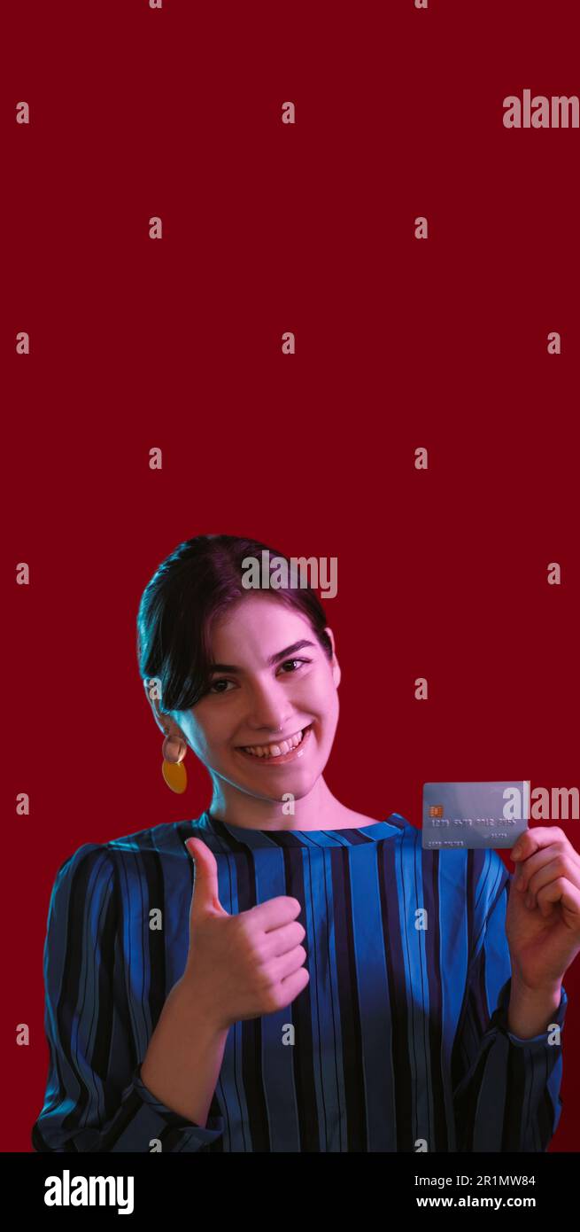Recommending banking service money transfer woman Stock Photo - Alamy