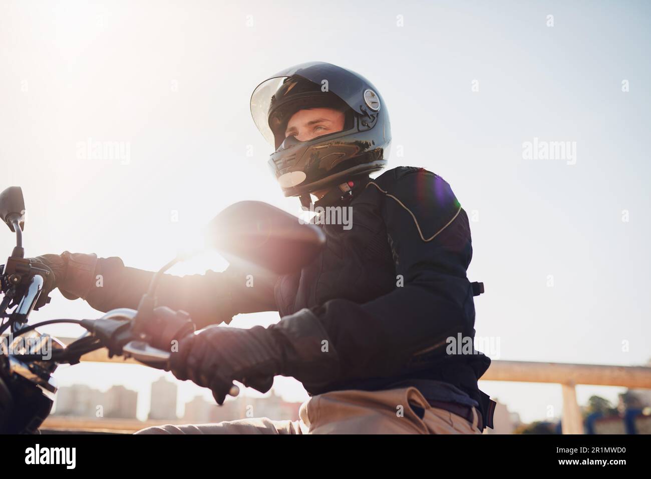 Motorcycle, travel and journey with man in city for freedom, driving ...