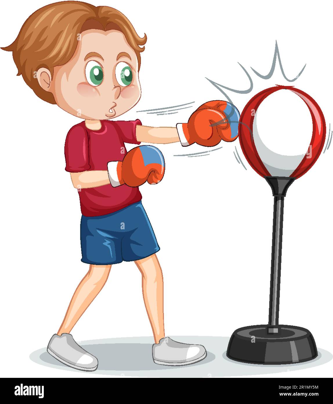 Boxing kid boy punching bag hi-res stock photography and images - Alamy