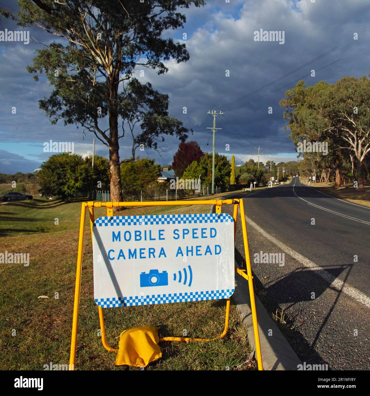 Sign warning of speed camera ahead, in Inverell, northern new south ...