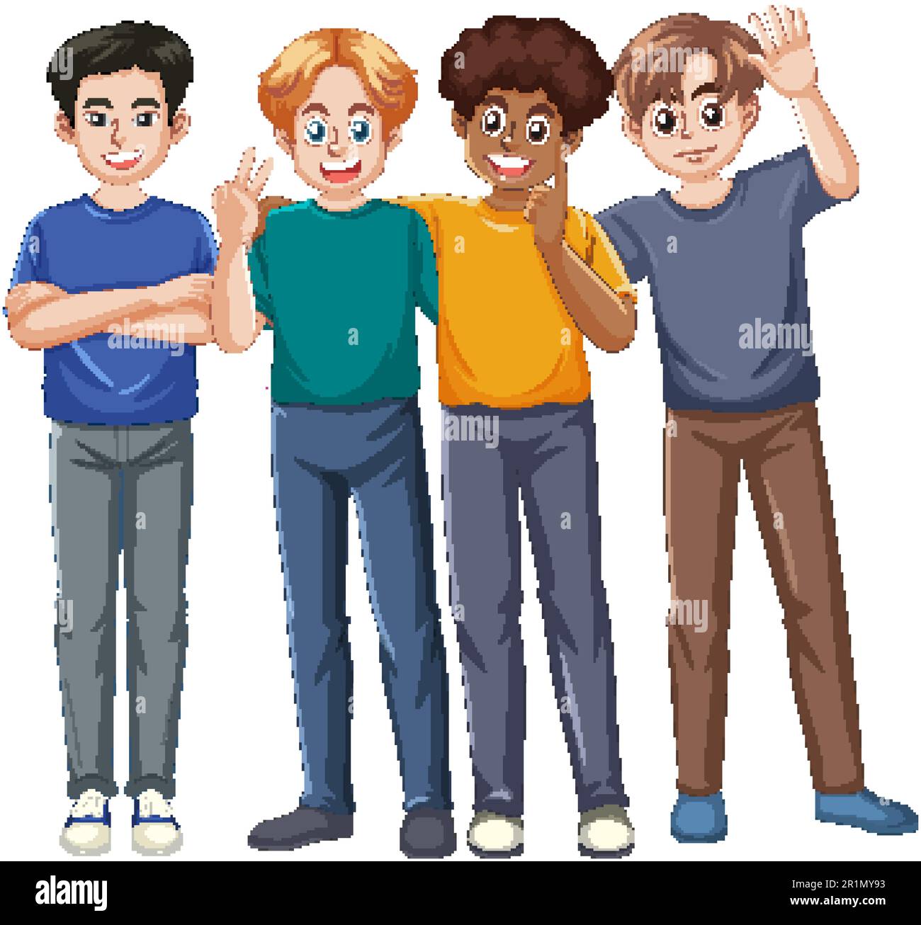 Diverse teenagers group Stock Vector Images - Alamy