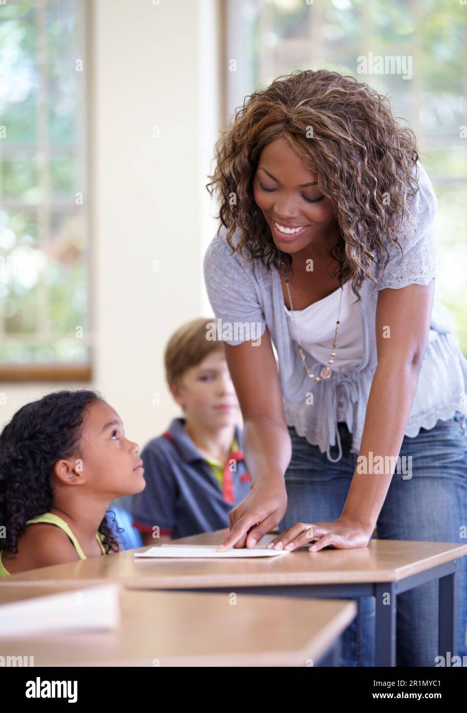 School, classroom teacher and child with education, support and ...