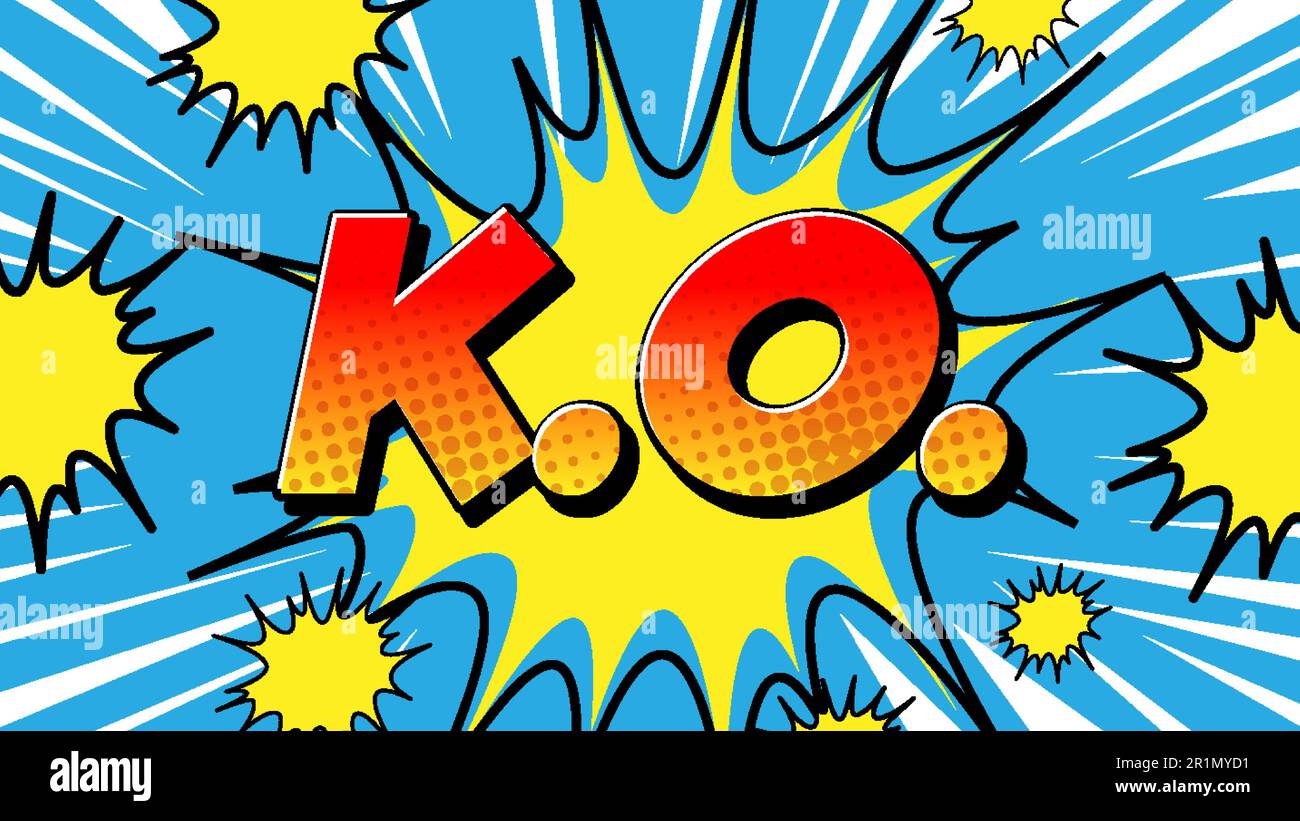 KO retro comic speech bubble and effect in pop art style illustration ...