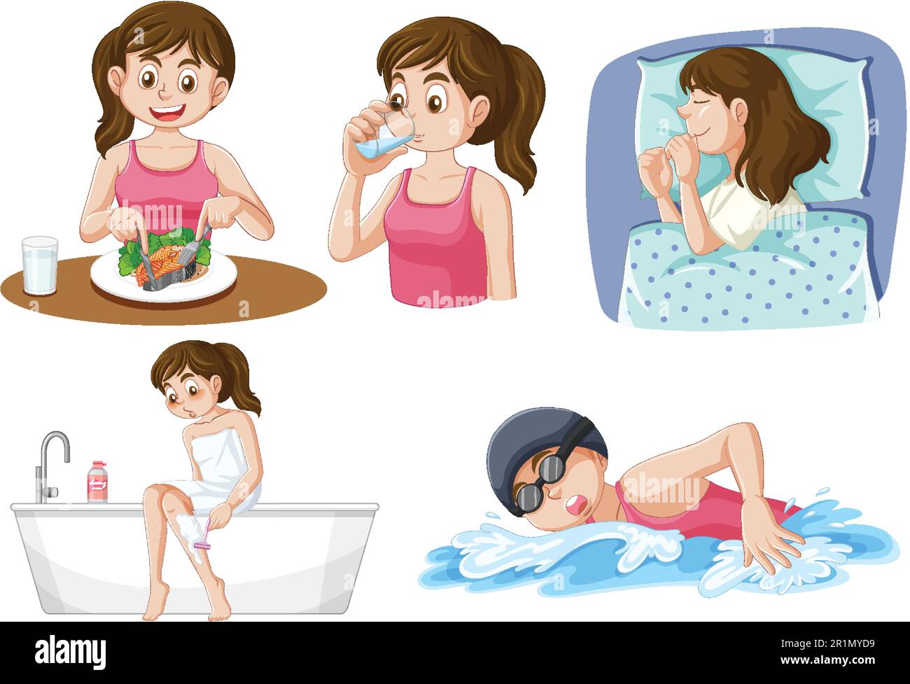 Puberty girls different Stock Vector Images - Alamy