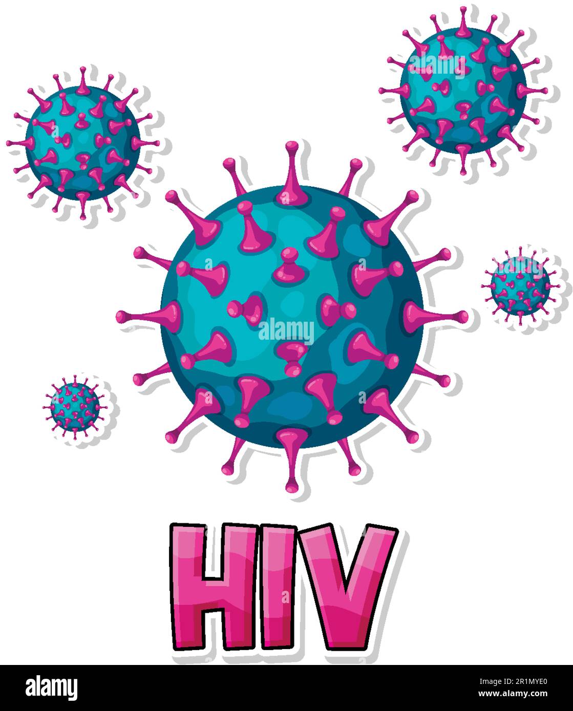 HIV virus on white background illustration Stock Vector Image & Art - Alamy