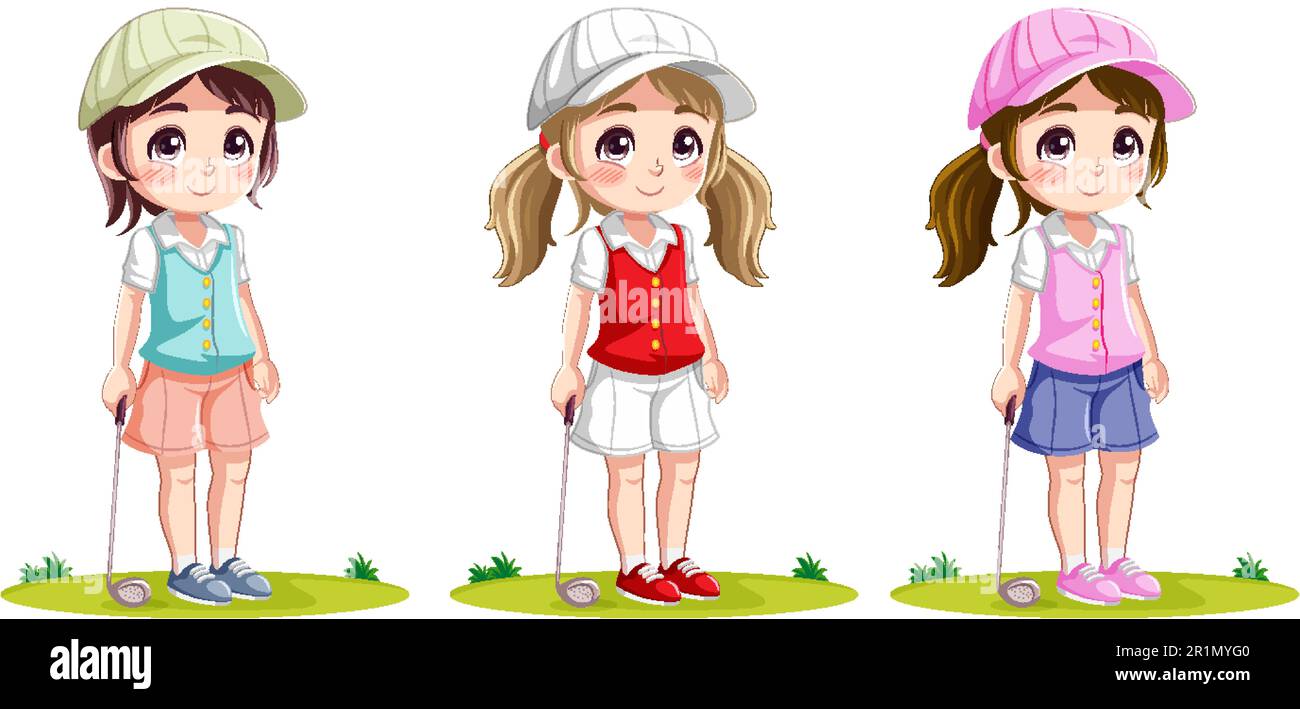 Isolated professional golfer cartoon character illustration Stock ...
