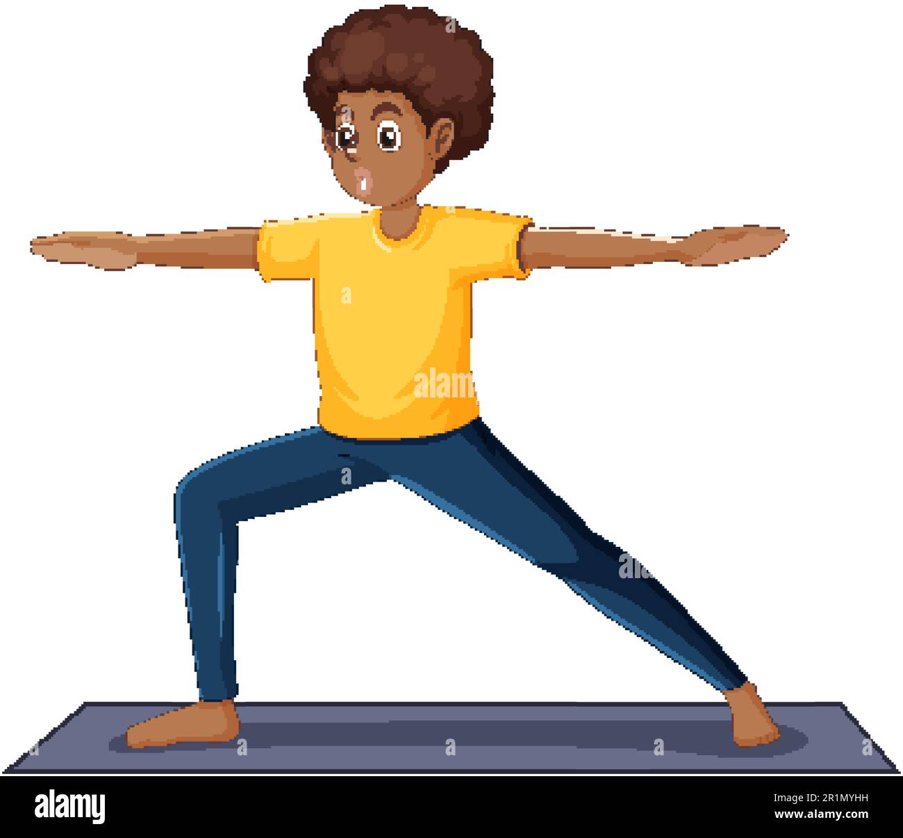 Teenage Boy Doing Yoga illustration Stock Vector Image & Art - Alamy
