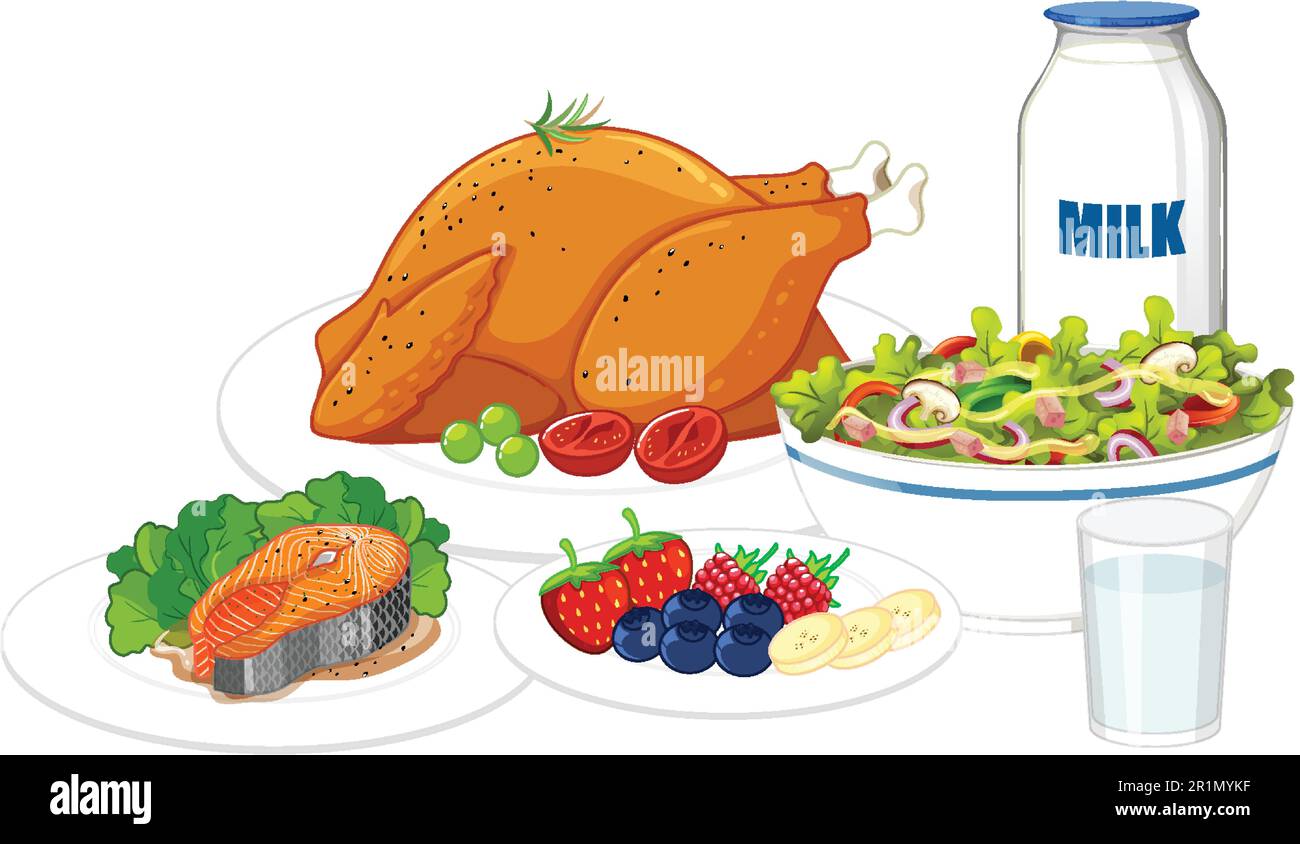 Fresh and Nutritious Food Vector illustration Stock Vector Image & Art ...