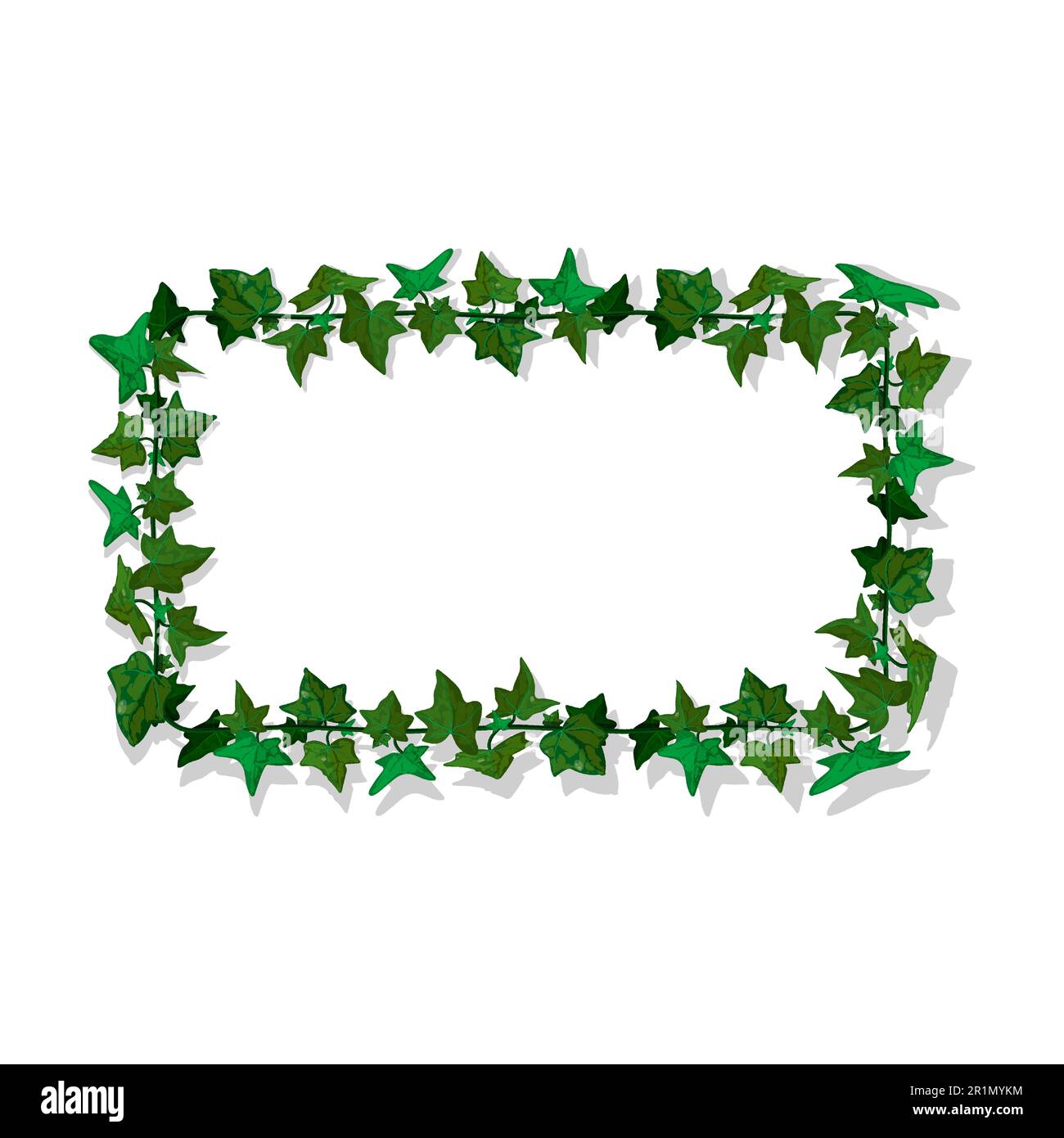 Ivy liana grass with green leaves. Cartoon horizontal rectangular ...