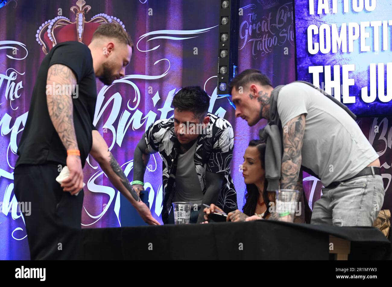 London, UK. 14th May, 2023. Tattoo competition: The Judging, The London ...