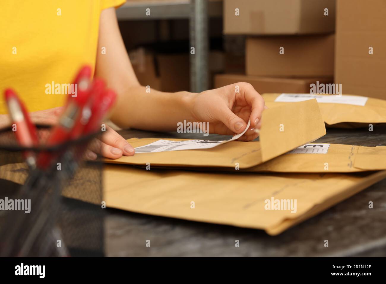 Barcode on mail envelope hi-res stock photography and images - Alamy