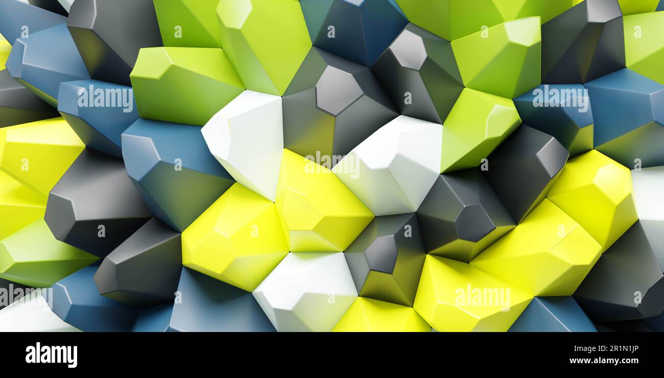 a tower made of colorful cubes in a geometric pattern 3d render ...