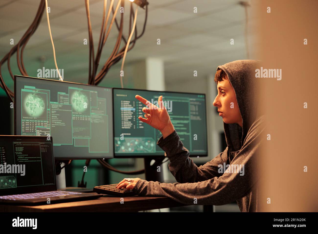 Hacker Coding Computer Virus Writing Password Cracking Script Stock