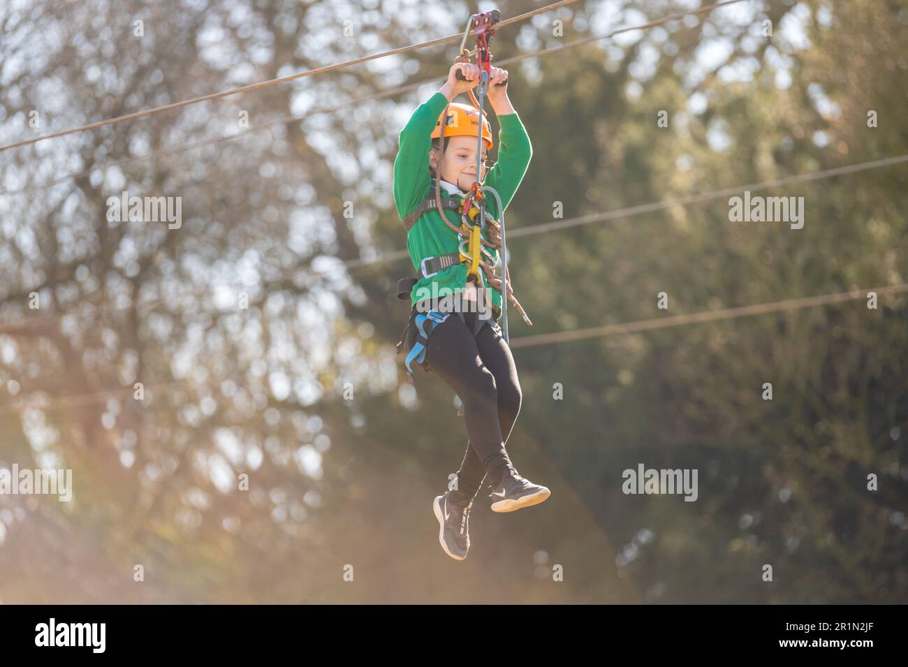 EDITORIAL USE ONLY Isla Brockman (8) from Caldicotes Primary Academy ...