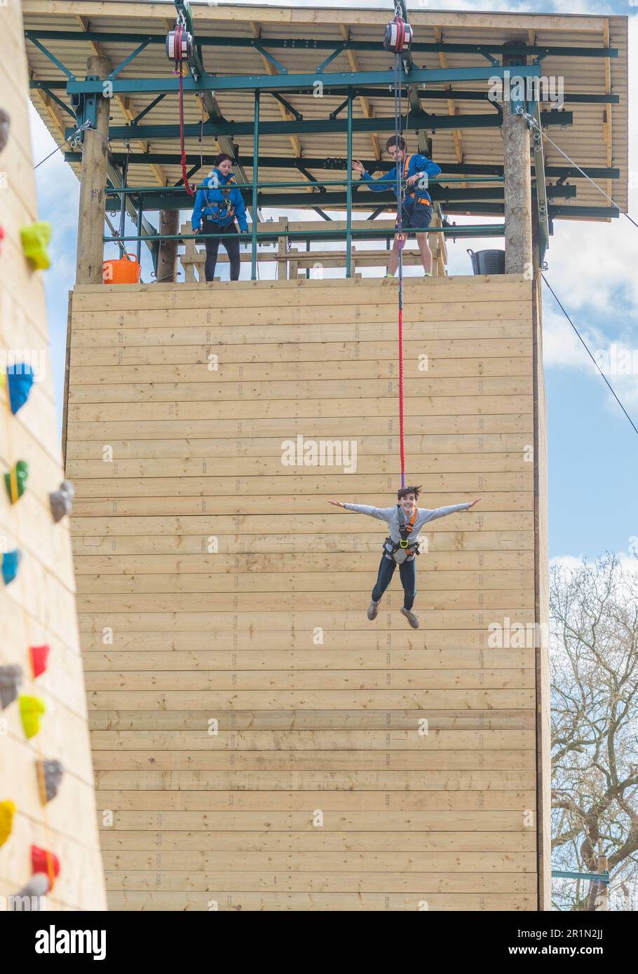 EDITORIAL USE ONLY Joshua Ineson on the quick jump at PGL's newest activity centre at Newby ...