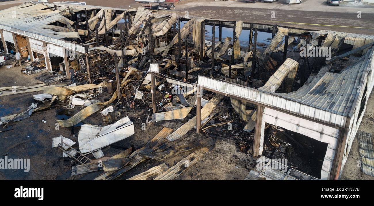 storage unit that has been destroyed by fire Stock Photo - Alamy
