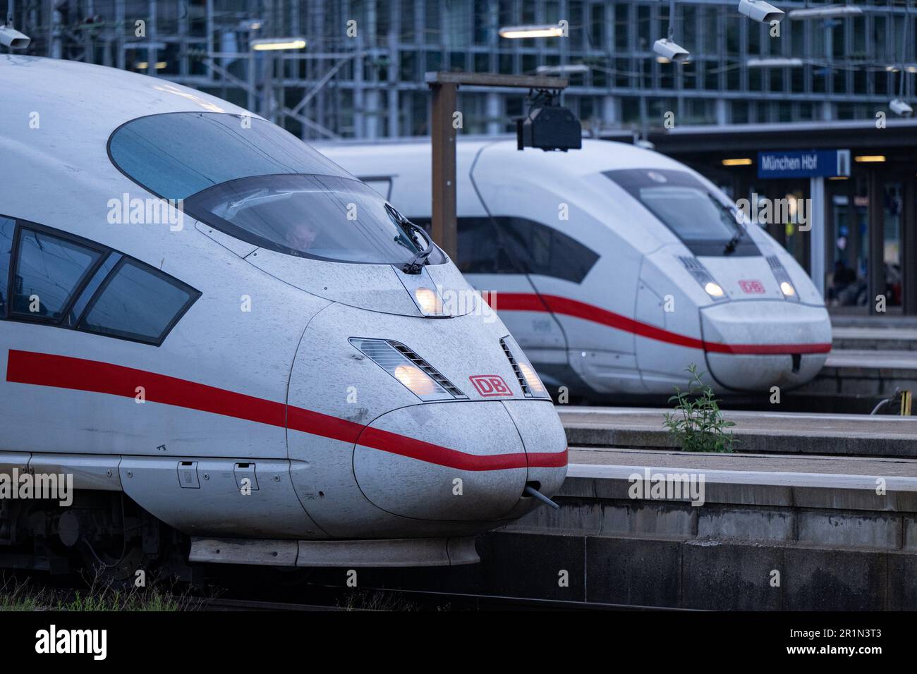 Munich, Germany. 15th May, 2023. ICE trains stand at the platforms at ...
