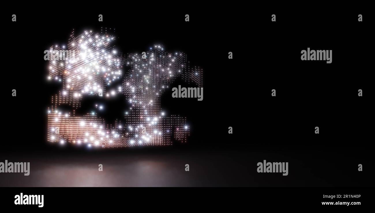 a luminescent object shining in the darkness 3d render illustration ...