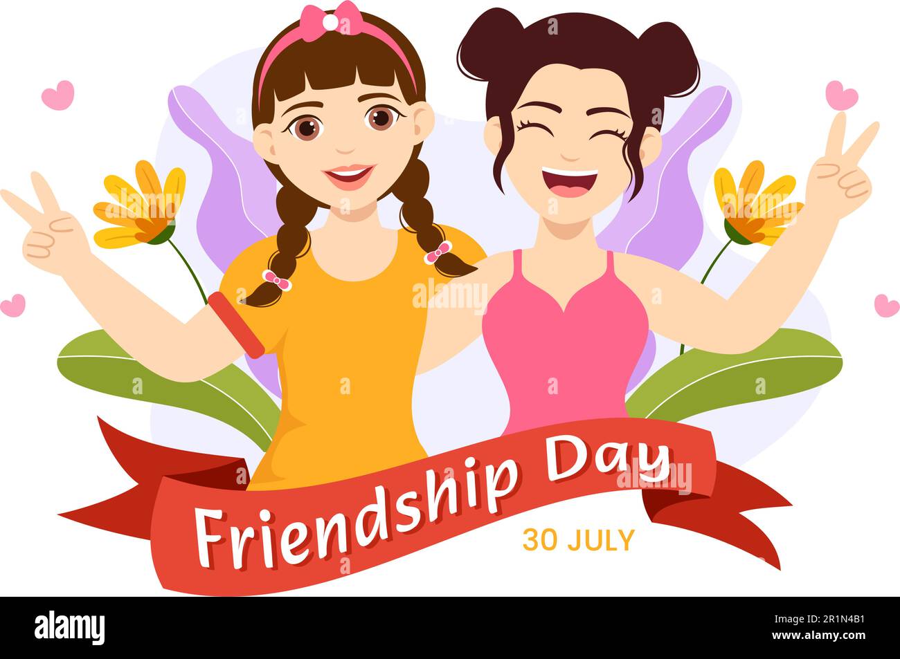 Happy Friendship Day Vector Illustration with Young Boys and Girls ...