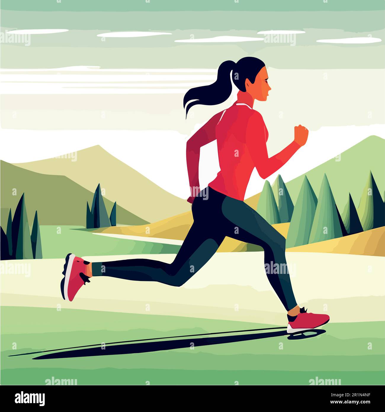 Young runners track Stock Vector Images - Alamy