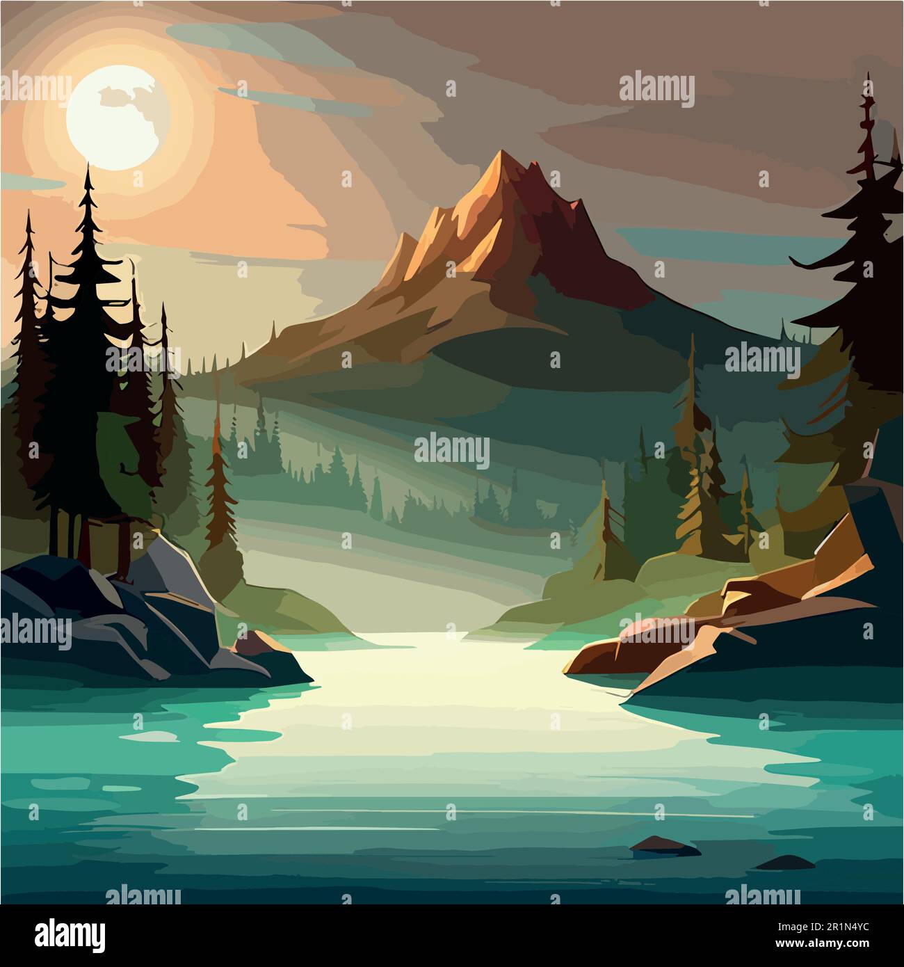 Breathtaking painting Stock Vector Images - Alamy