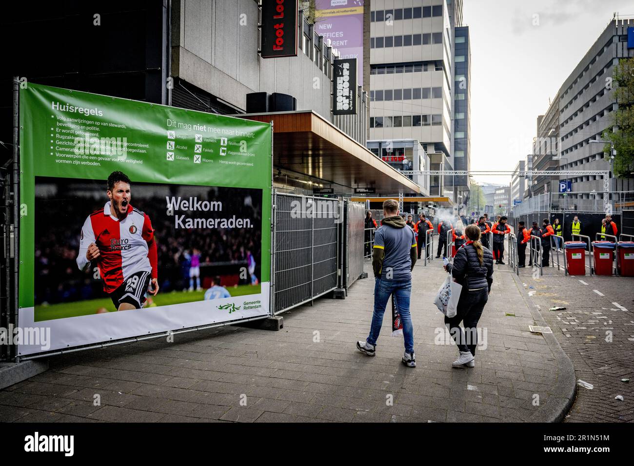 ROTTERDAM - Football fans arrive for the ceremony of Feyenoord. The ...