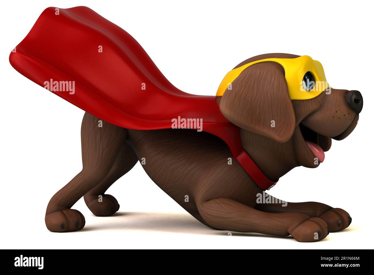 Fun 3D cartoon super white Labrador retriever Stock Photo - Alamy