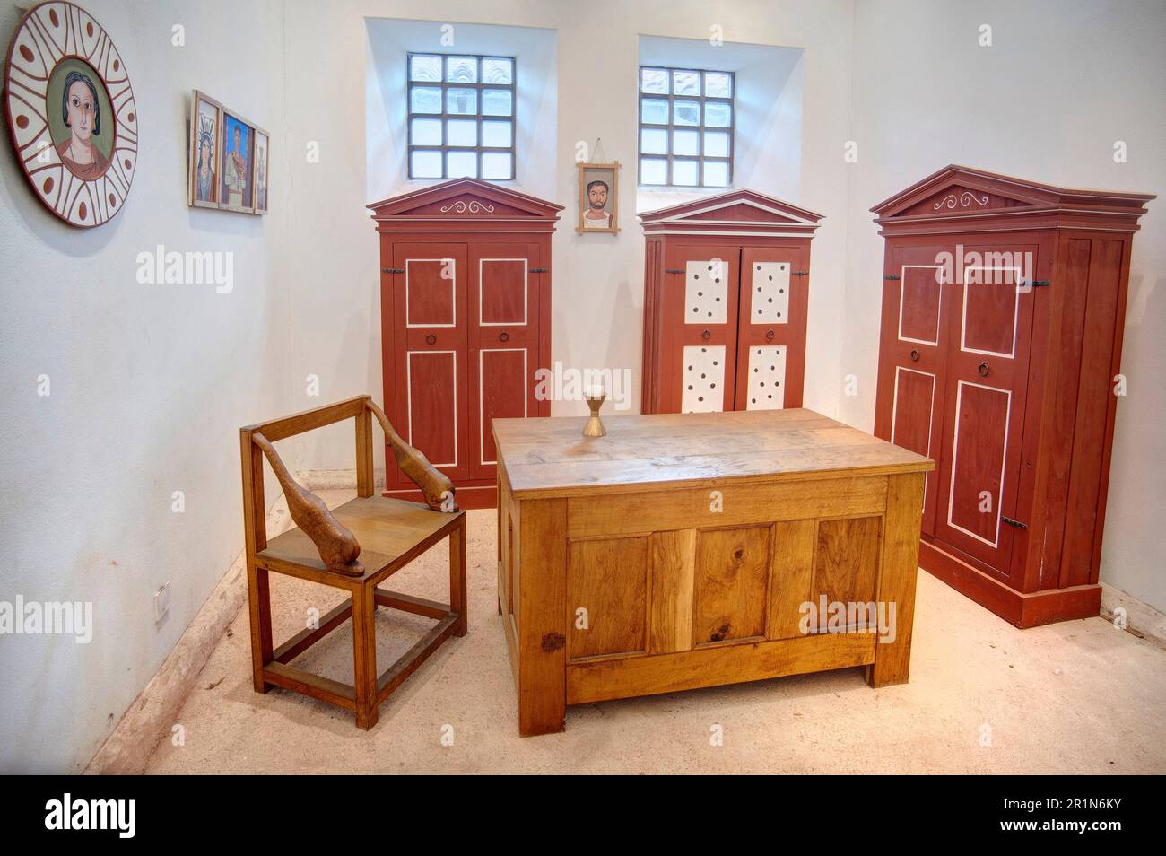 Reconstruction of Roman living quarters at Arbeia Roman Fort, South ...