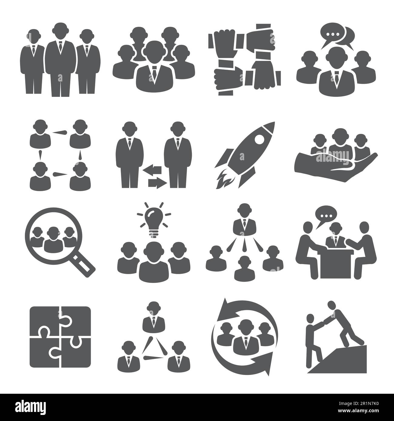 Teamwork icons set on white background Stock Vector Image & Art - Alamy