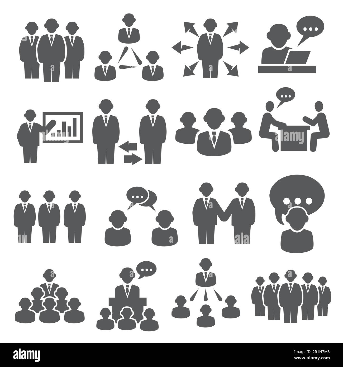 Business people icons set on white background Stock Vector Image & Art ...