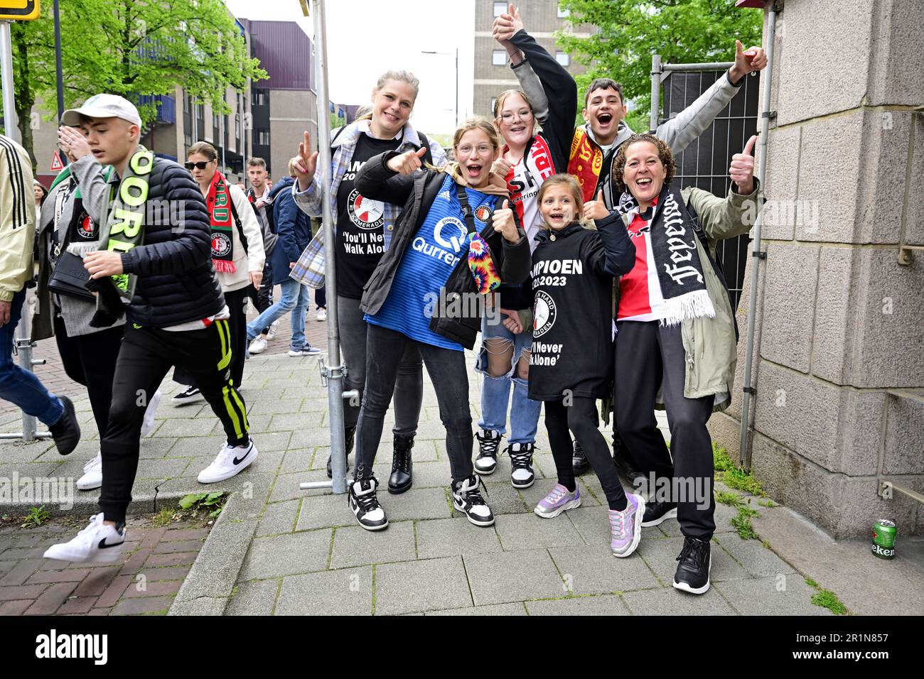 ROTTERDAM - Supporters of Feyenoord detour to the ceremony on the ...