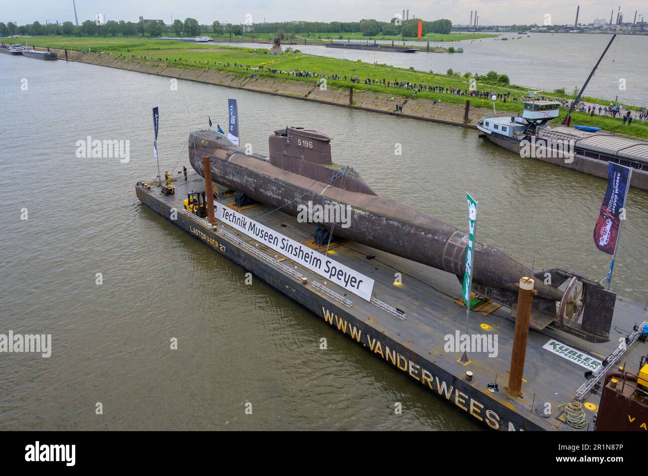 DUISBURG. GERMANY - MAY 12, 2023: U17 entering the Duisburg Harbor ... DUISBURG. GERMANY - MAY 12, 2023: U17 entering the Duisburg Harbor ...