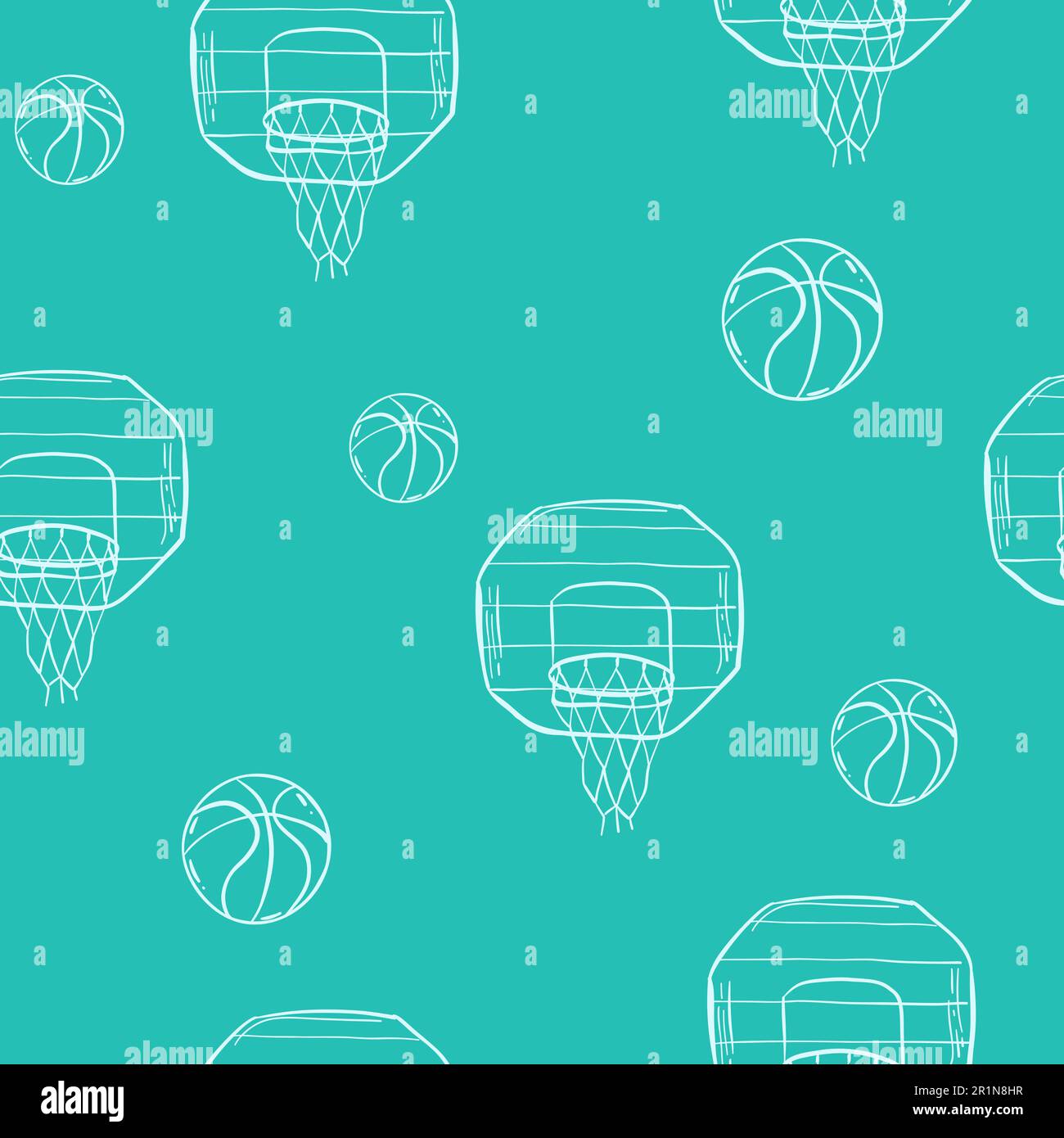 The seamless pattern on the basketball theme Stock Vector Image & Art ...