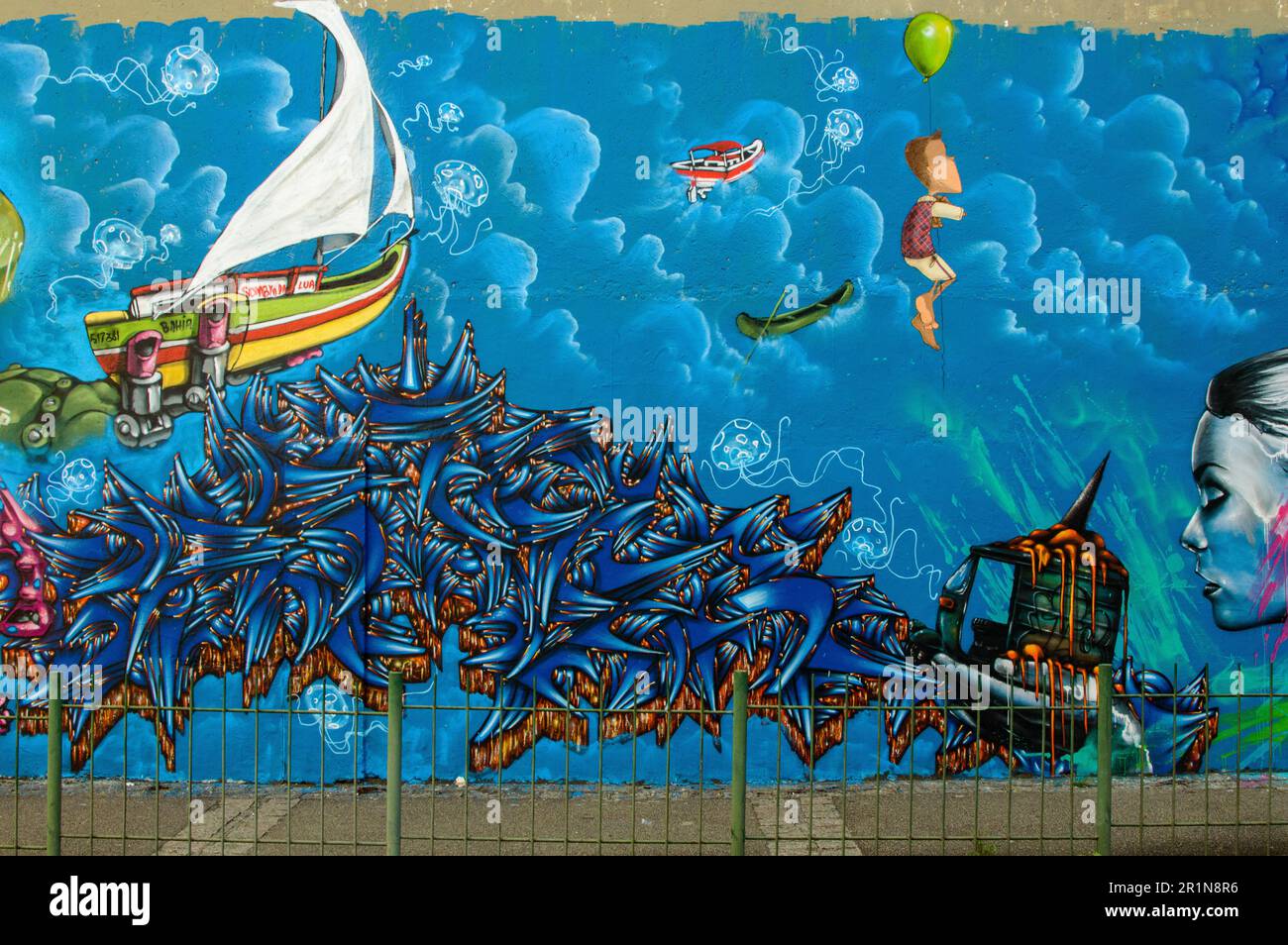 This is a photo showing a graph from a metropole. Beautiful colors and ...