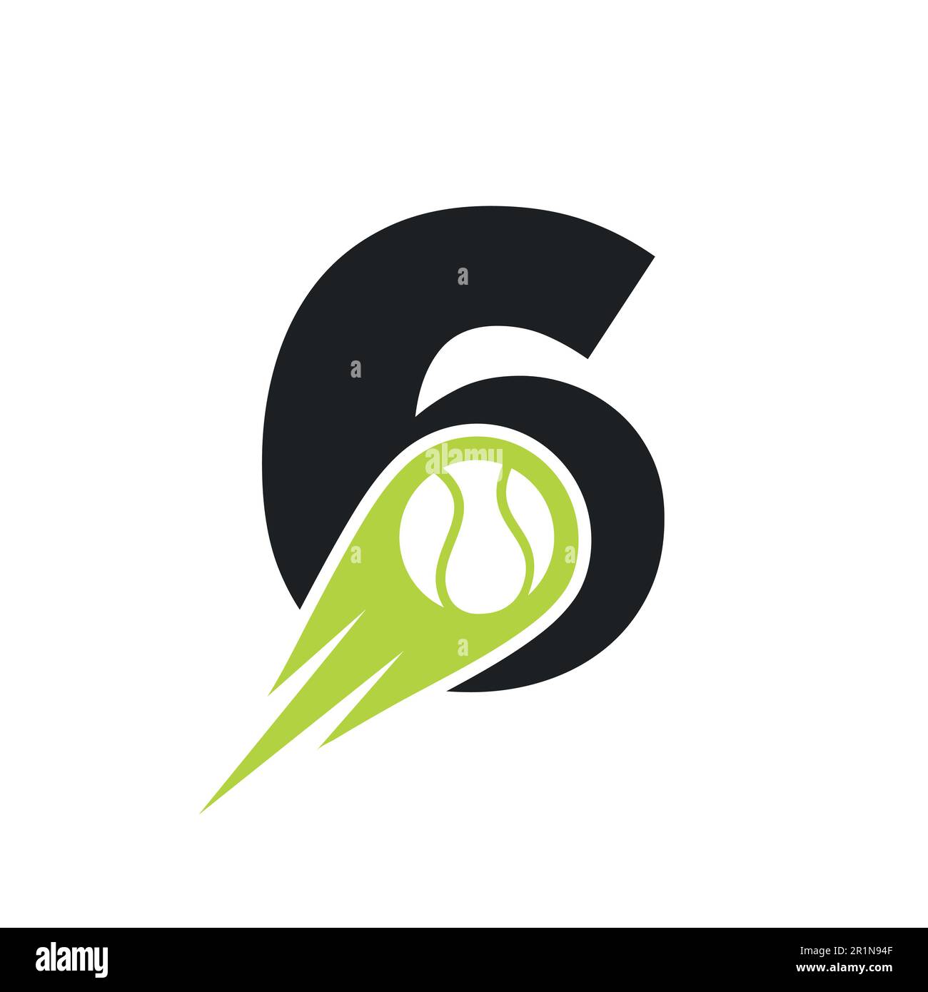 Initial Letter 6 Tennis Club Logo Design Template. Tennis Sport Academy ...